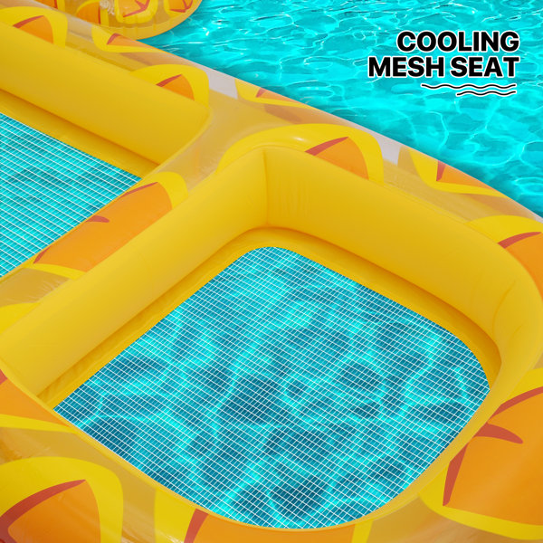 MoNiBloom 3-in-1 PVC Inflatable Pool Floats, Pineapple Pool Raft with Drink Holder and ...